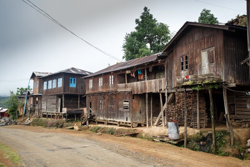 Rustic Village in Burma stock photo. Image of burmese - 61490286