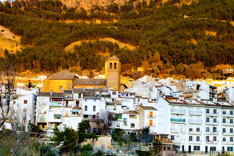 Rustic Village with a Castle of Autumnal Image and Warm Colors Stock ...