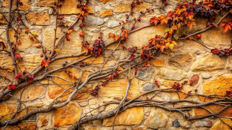 Rustic Vintage Abstract Stone Wall Background with Grapevine Texture a ...