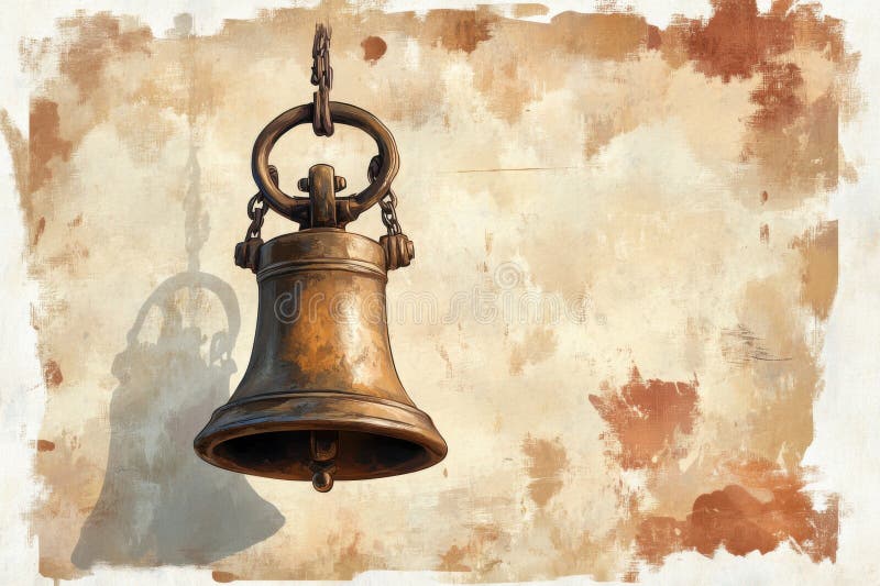 Rustic Vintage Bell on Textured Background for Classic Decor Stock ...