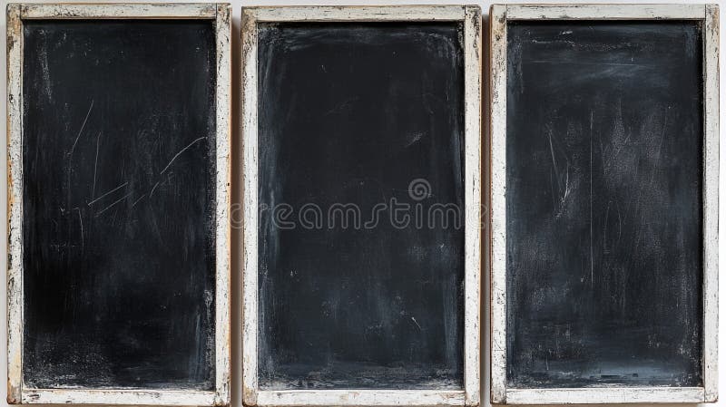Rustic Vintage Blackboards Set Three Blank Chalkboard Background Stock ...