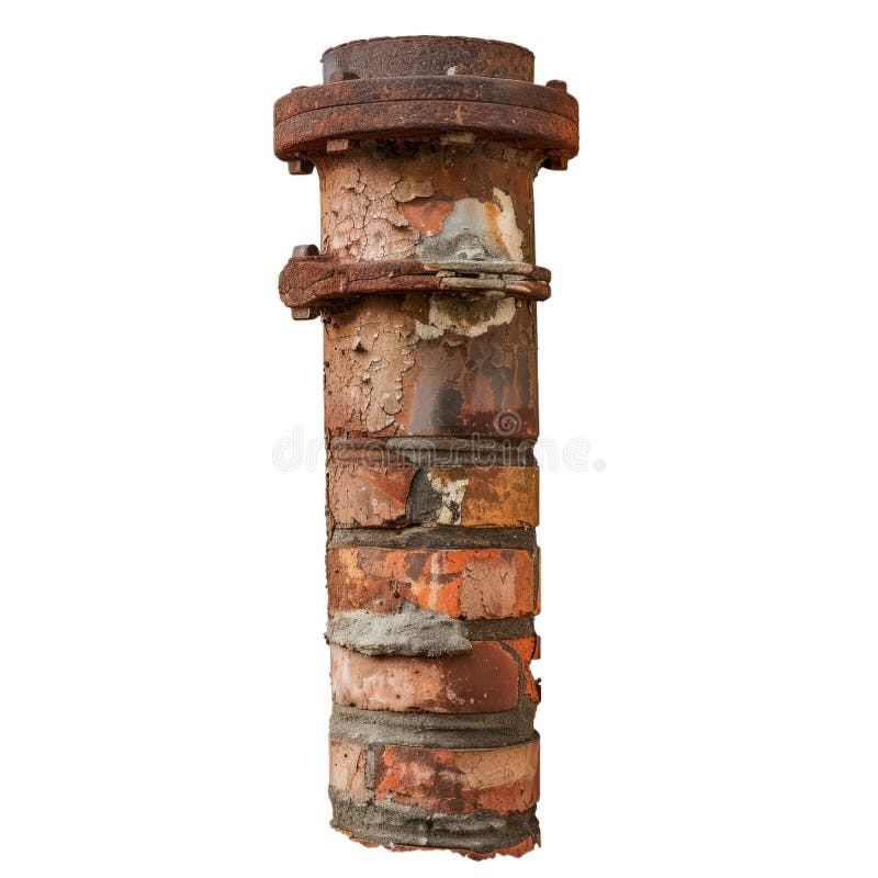 Rustic Vintage Pipe Isolated on Transparent Background Stock Photo ...