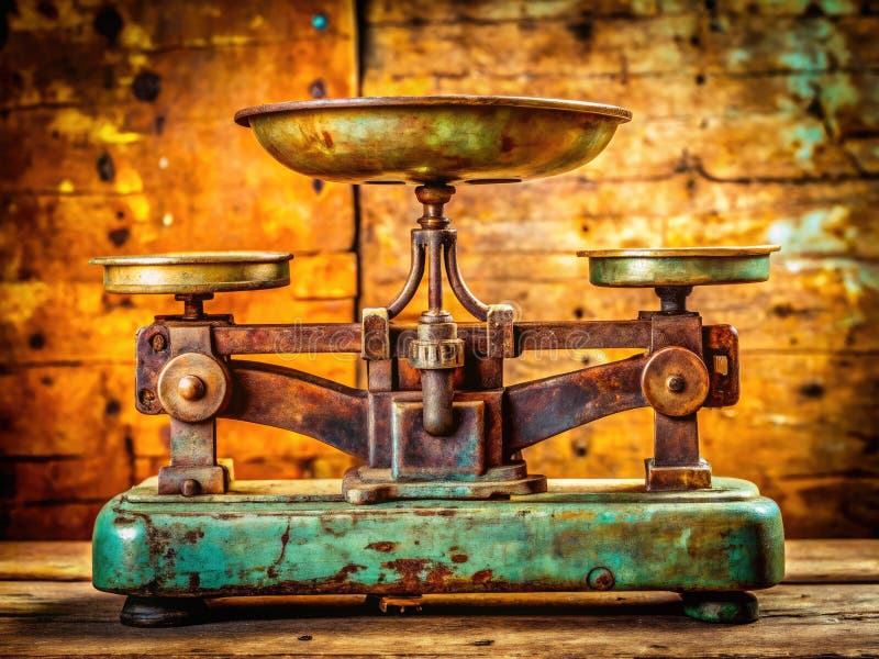 Rustic Vintage Weighing Scale an Aged Rusty Balance for the Kitchen a ...