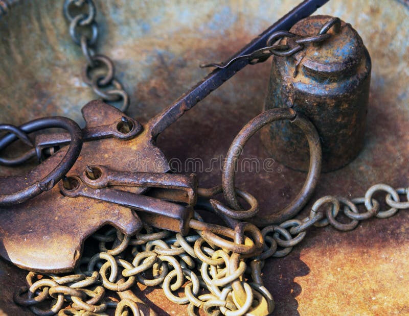 Rustic Vintage Weight Scale Balance Chain Stock Photo - Image of junk ...