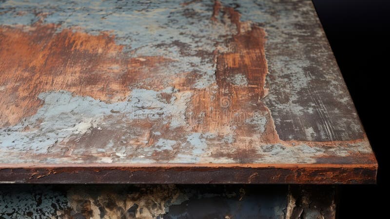 Rustic Viscose Coffee Table with Authentic Rusting and Peeling Paint ...