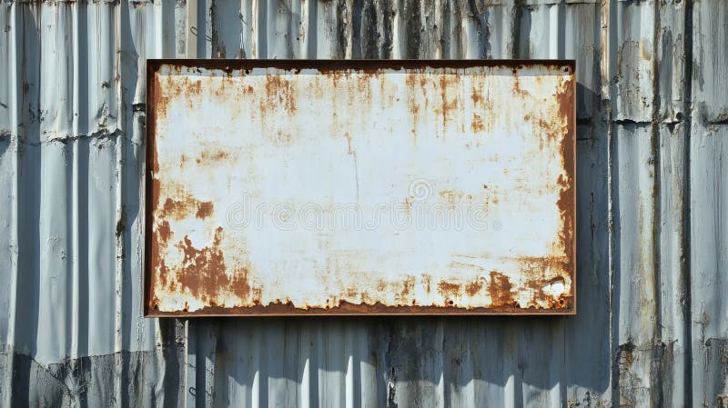 Rustic Wall of Corrugated Metal with a Square Section of Oxidized Steel ...