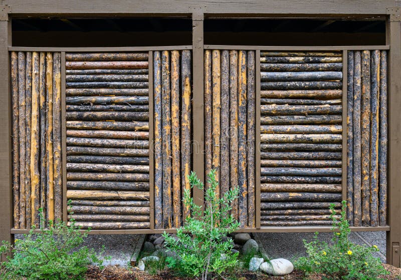 Rustic Wall Panel Made Out of Small Diameter Wood Logs, Privacy Screen ...