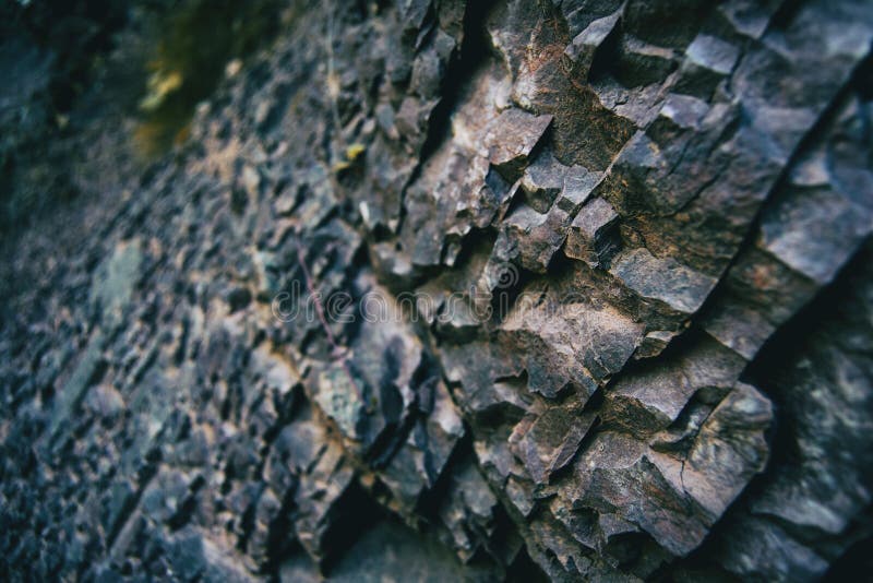 Rustic Wall of Rough and Rough Stone in Nature, in Dark, Black and Gray ...