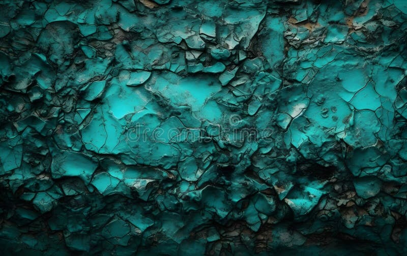 Rustic Wall in Turquoise Color, Generative AI Stock Illustration ...