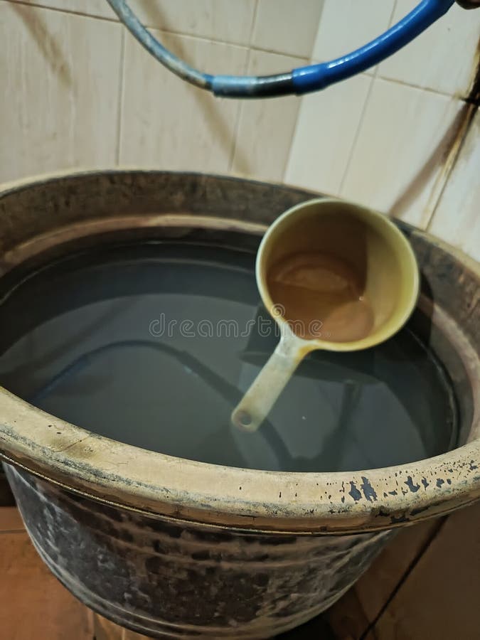 Rustic Water Basin with Ladle& X22; Stock Photo - Image of memories ...