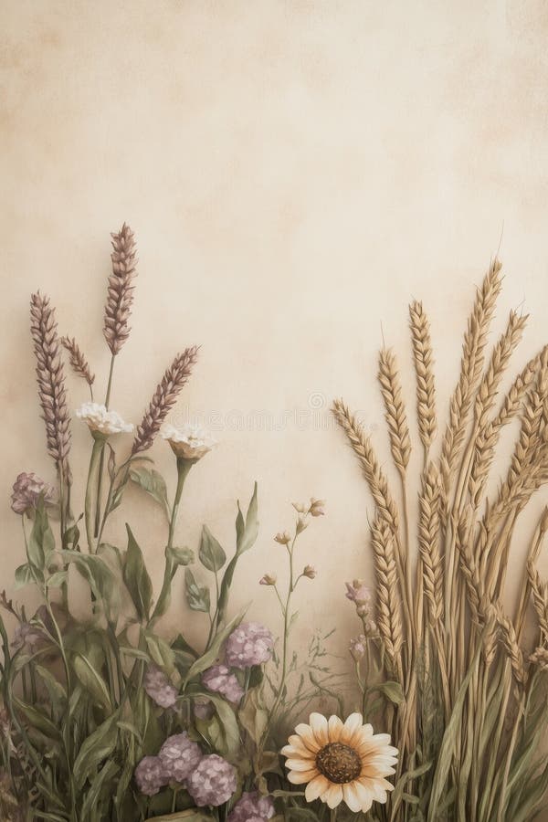 Rustic Watercolor Sunflower and Wheat Border for Nature-inspired ...