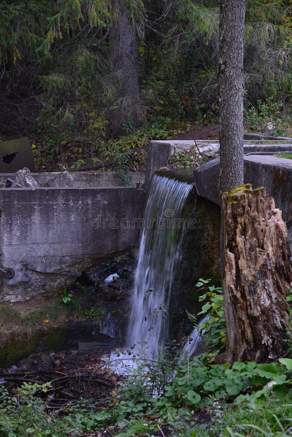 Rustic Waterfall in State Park Stock Image - Image of peace, motion ...