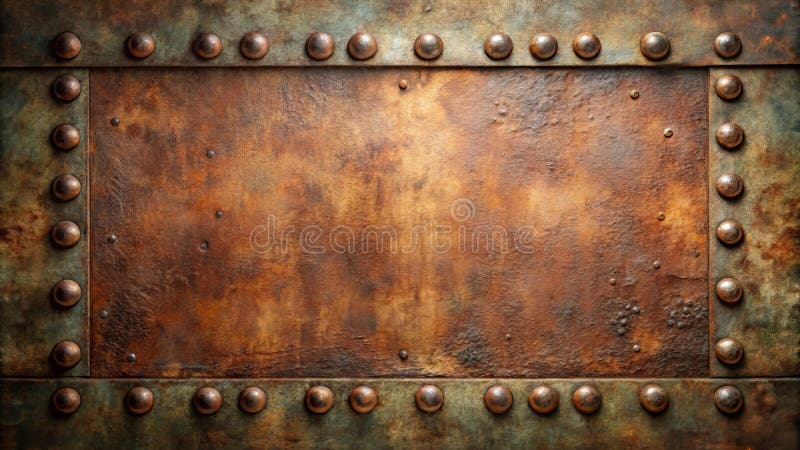 Rustic Weathered Metal Panel with Decorative Rivets, Ideal for ...