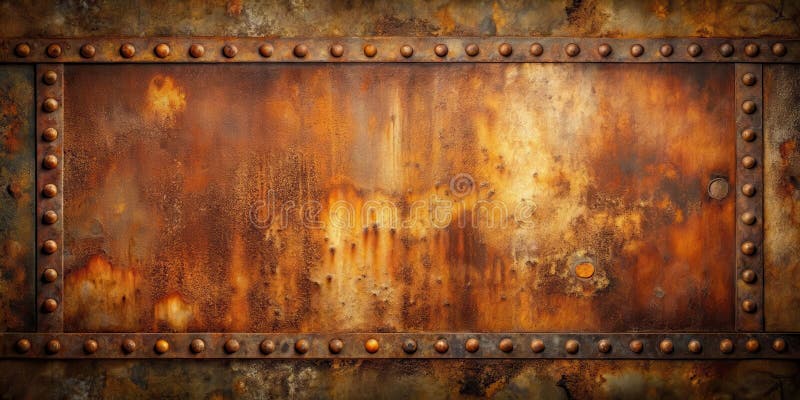 Rustic Weathered Metal Panel with Decorative Rivets a Textured ...