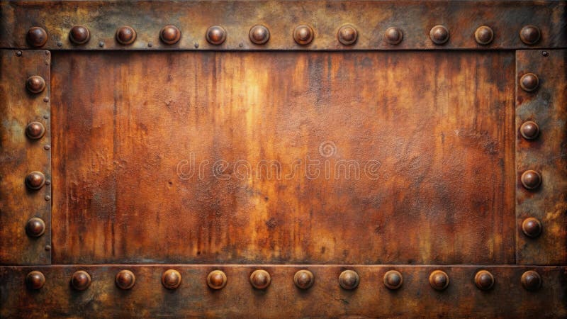 Rustic Weathered Metal Panel with Decorative Rivets a Textured ...