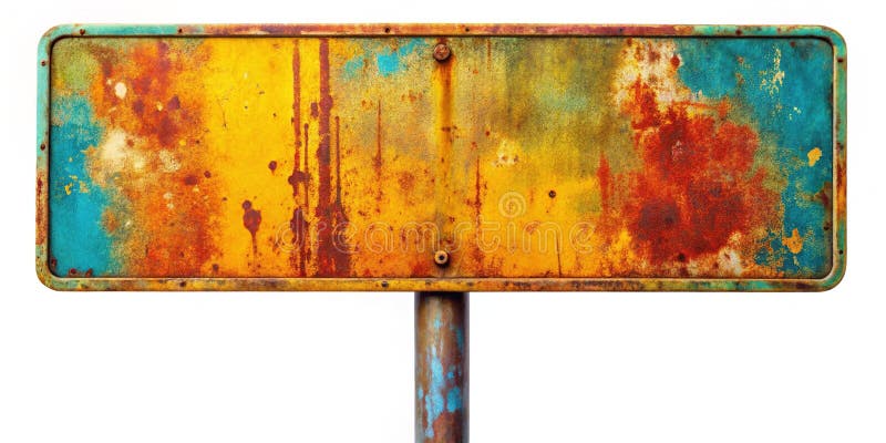 Rustic Weathered Metal Sign Post Blank Industrial Signage Template for ...