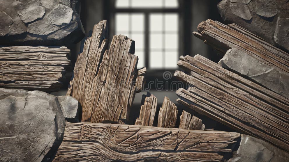 Rustic Weathered Wood and Stone Texture, Game High Quality Image Stock ...