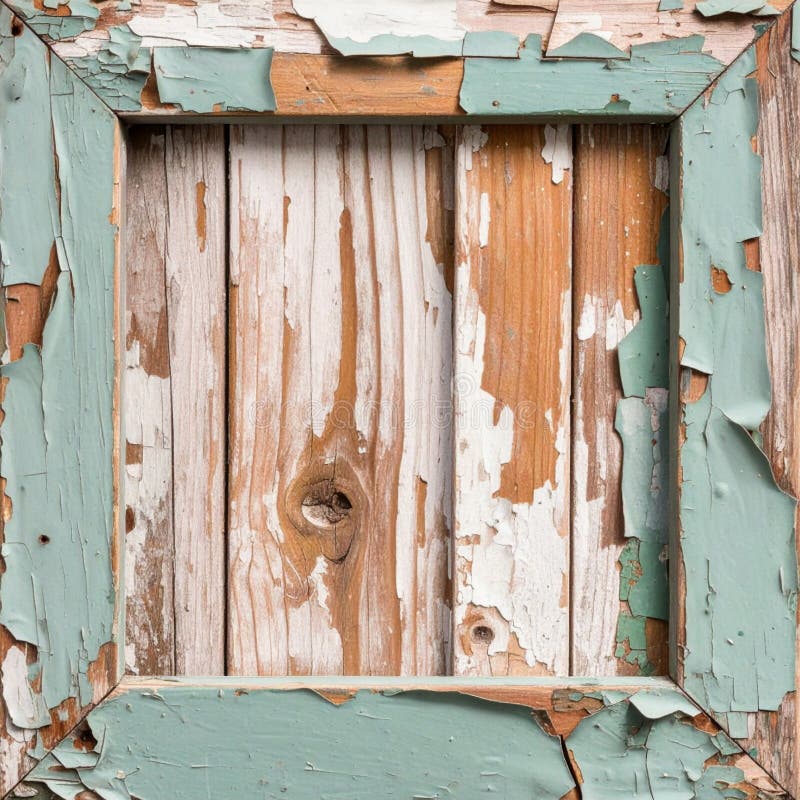 Rustic Weathered Wooden Frame on Aged Wood Background Stock ...