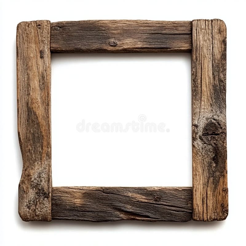 Rustic Weathered Wooden Frame Square Design Element Old Art Dark Grey ...