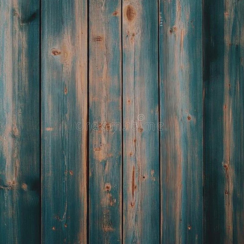 Rustic Weathered Wooden Planks with Worn Teal Paint Texture Background ...