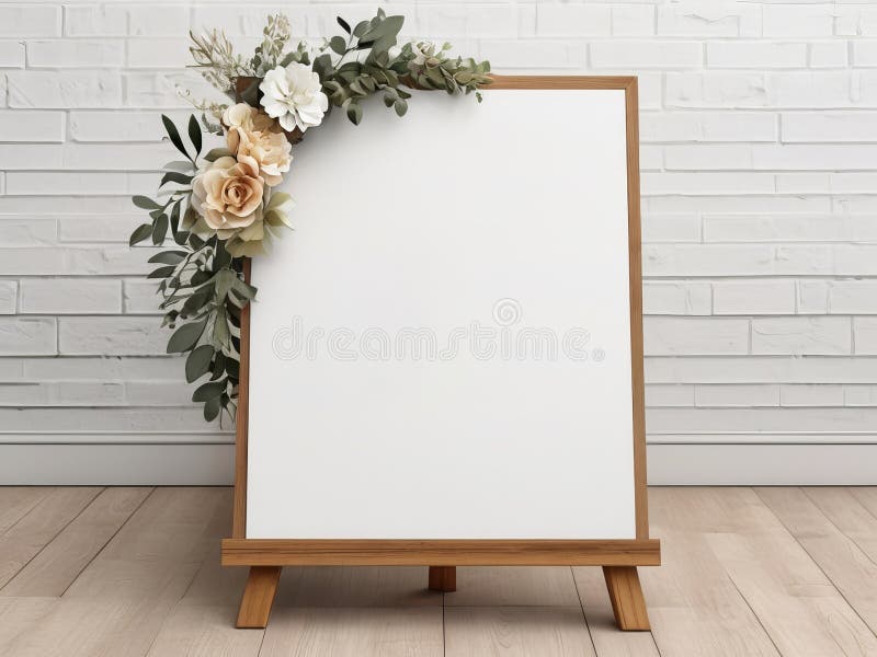 Rustic Wedding Elegance: Framed Blank White Poster for Personalized ...