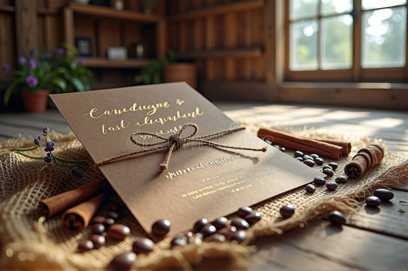 Rustic Wedding Invitation with Calligraphy and Elegant Details in ...