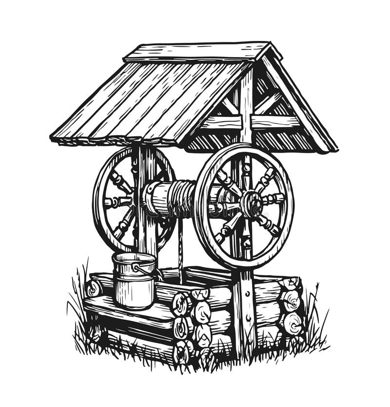 Wishing Well Sketch Stock Illustrations – 188 Wishing Well Sketch Stock ...