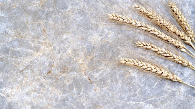 A Rustic Wheat Sheaf Rests on a Grey Marble Background, Providing an ...