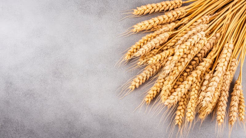 A Rustic Wheat Sheaf Rests on a Grey Marble Background, Providing an ...