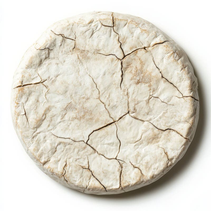 A Rustic Wheel of Aged Farmhouse Cheese, with Visible Cracks and Firm ...