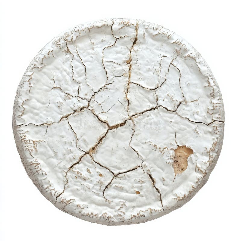 A Rustic Wheel of Aged Farmhouse Cheese, with Visible Cracks and Firm ...
