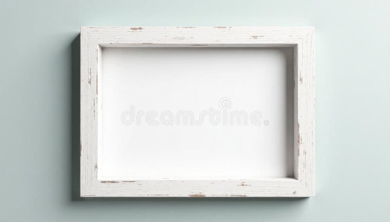 Rustic White Wood Frame Mockup, Clean Background, White Background ...