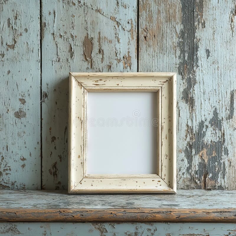 Rustic White Wooden Frame: a Vintage-inspired Square Frame with a ...