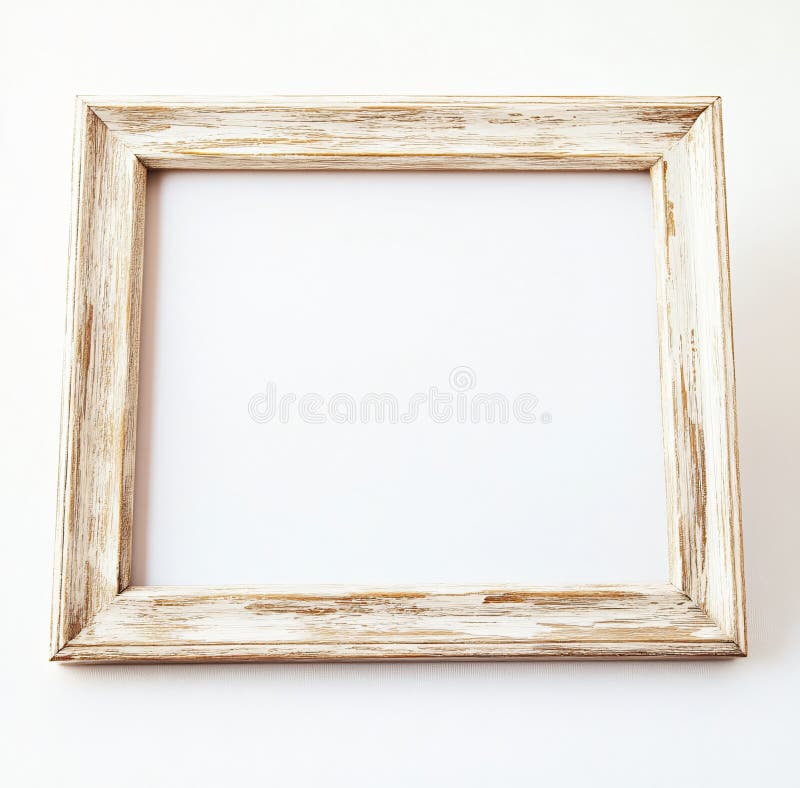 Rustic White Wooden Square Frame Mockup Empty High Quality Image Stock ...