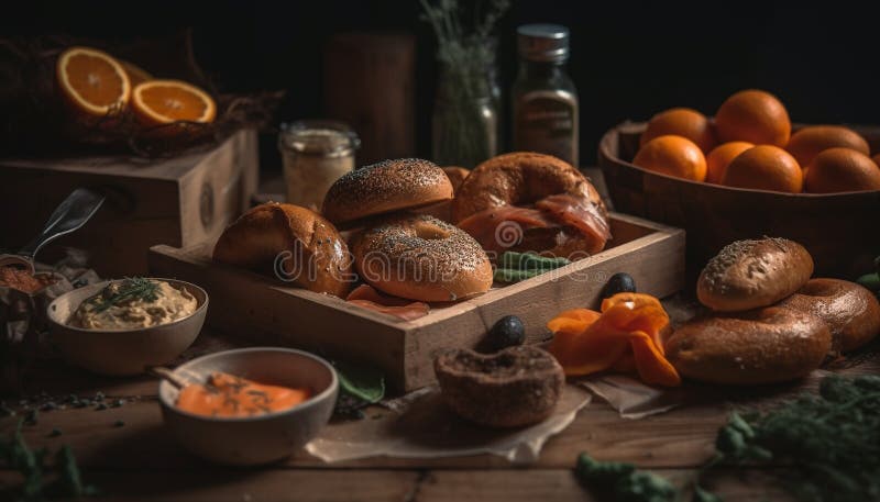 Rustic Whole Wheat Bread with Fresh Vegetable and Fruit Toppings ...