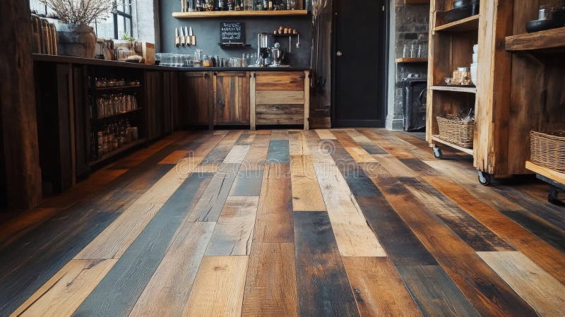 Rustic Wide Plank Reclaimed Wood Flooring in a Vintage Interior Setting ...