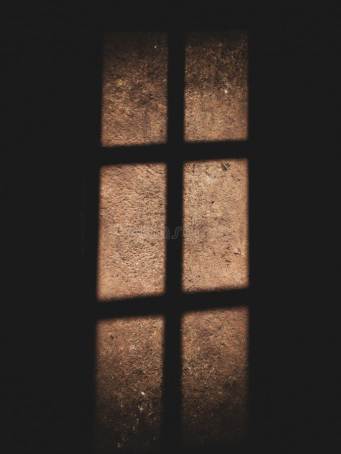 Rustic Window Frame with Textured Wall in Warm Lighting Stock Photo ...