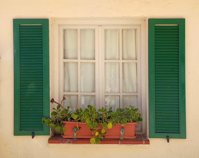 Rustic Window with Old Wood Shutters in Stone Rural House, Prove Stock ...