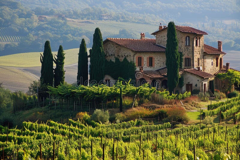 A Rustic Winery in the Rolling Vineyards of Tuscany, AI Generated Stock ...