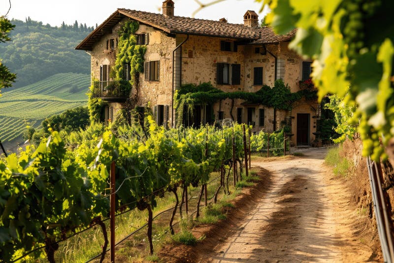 A Rustic Winery in the Rolling Vineyards of Tuscany, AI Generated Stock ...