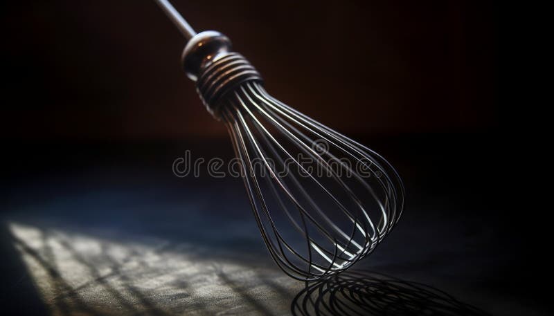 Rustic Wire Whisk Mixes Flour for Homemade Baking Generated by AI Stock ...