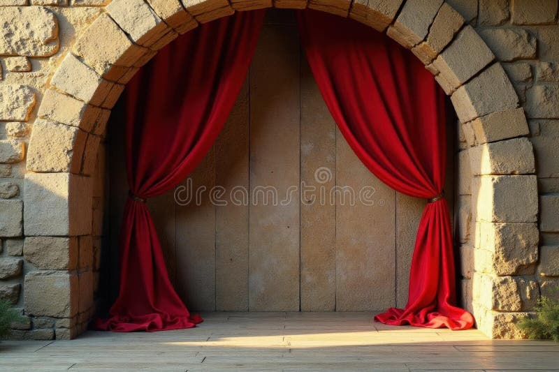 Rustic Wood Arch with Vibrant Custom Colored Drape , Yellow, Custom ...