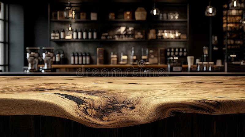 Rustic Wood Bar Top, Cafe Backdrop, Product Display Stock Image - Image ...