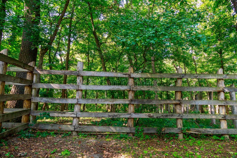 Rustic Wood Fence in the Village. Background with Copy Space for Text ...