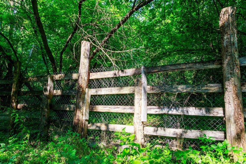 Rustic Wood Fence in the Village. Background with Copy Space for Text ...