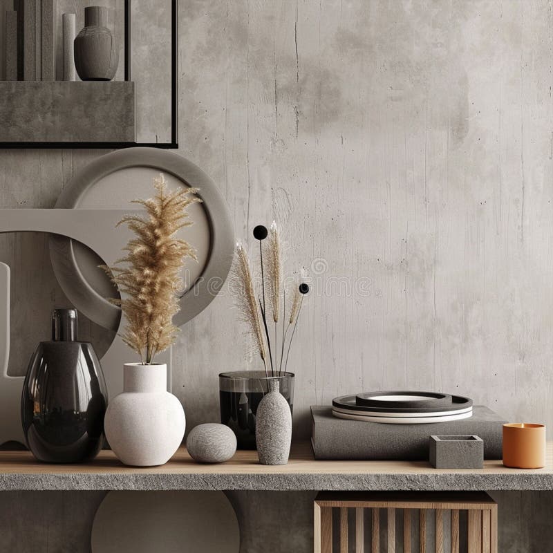 Rustic Wood Floating Shelf with Modern Black Frames with Rustic Wall ...