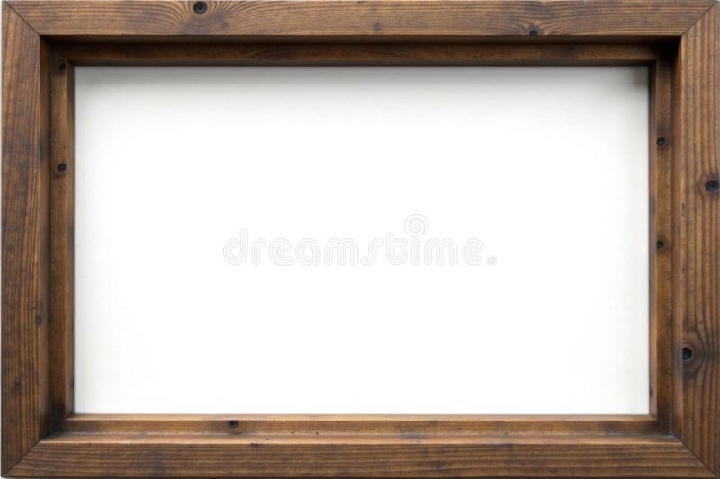Rustic Wood Frame, Rich Grain, White Background, Photography, Square ...