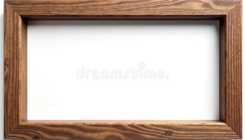 Rustic Wood Frame, Rich Grain, White Background, Rustic Style ...