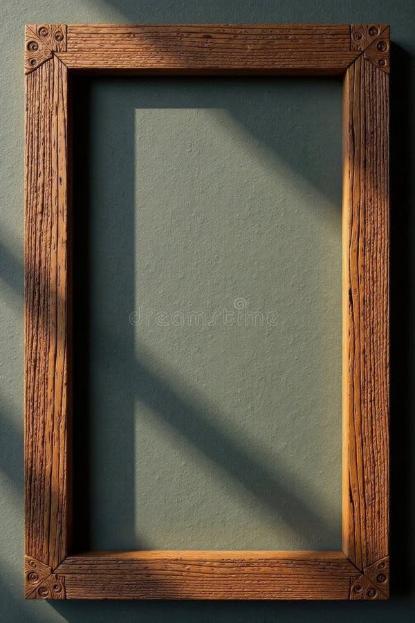Rustic Wood Frame, Textured Surface, Isolated , Weathered, Simple ...