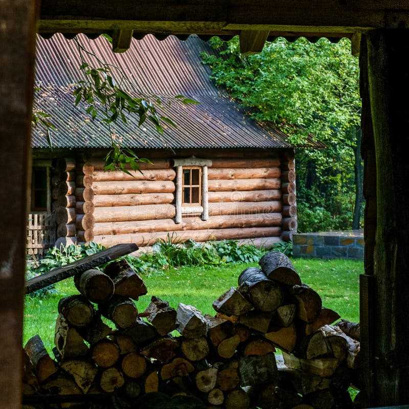 Rustic wood house stock photo. Image of framed, barrack - 60254272